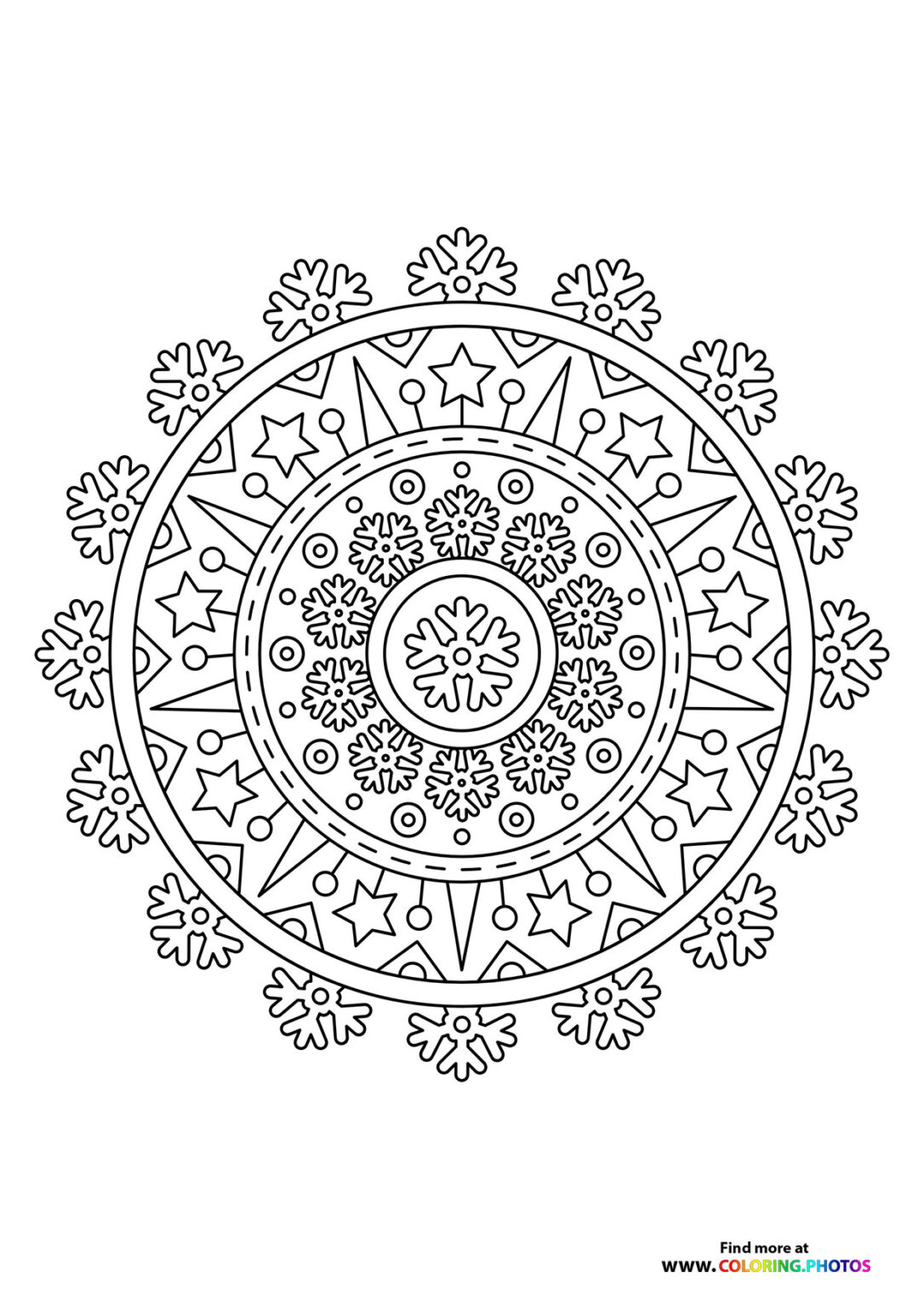 Snowflakes mandala - Coloring Pages for kids