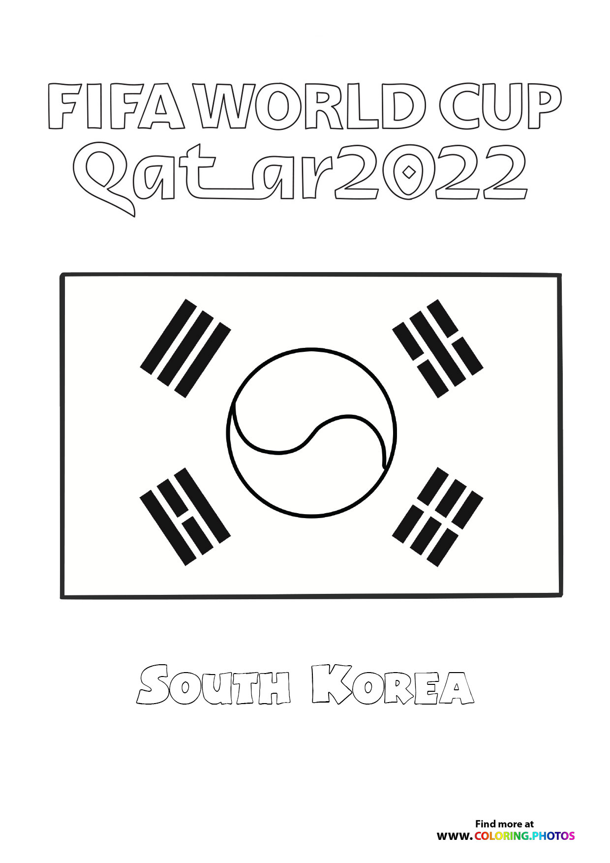South Korea World Cup Flag Coloring Pages For Kids South Korea World Cup Flag Coloring Pages For Kids