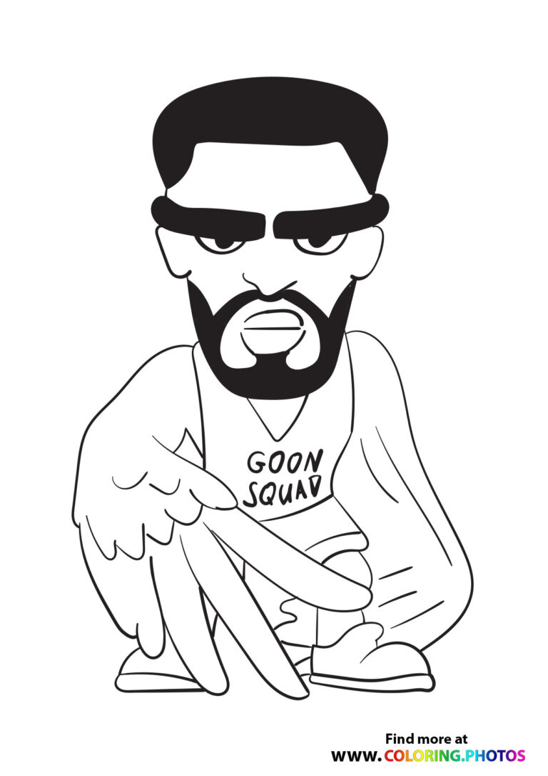 LeBron James dunking - Space Jam: A new legacy - Coloring Pages for kids