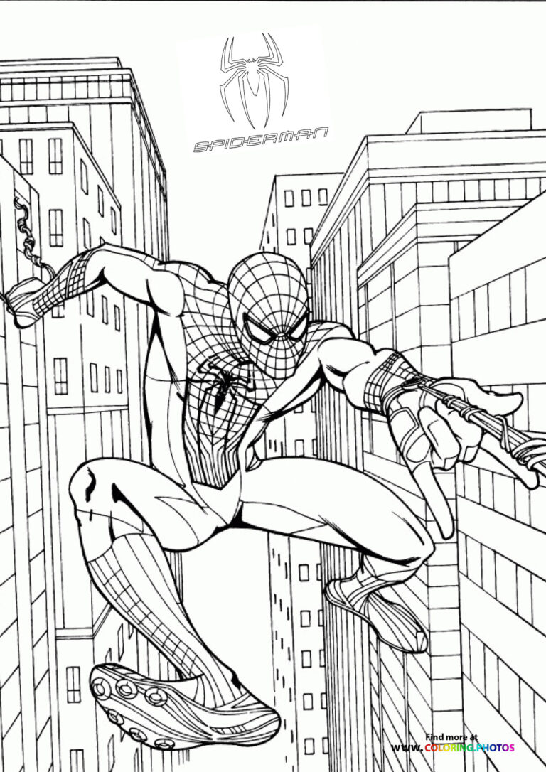 Cute little Spiderman - Coloring Pages for kids