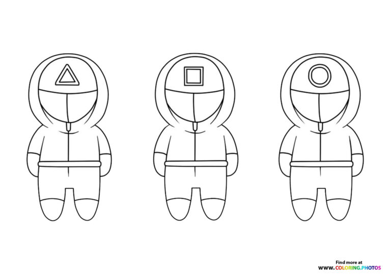 Squid game guards - Coloring Pages for kids