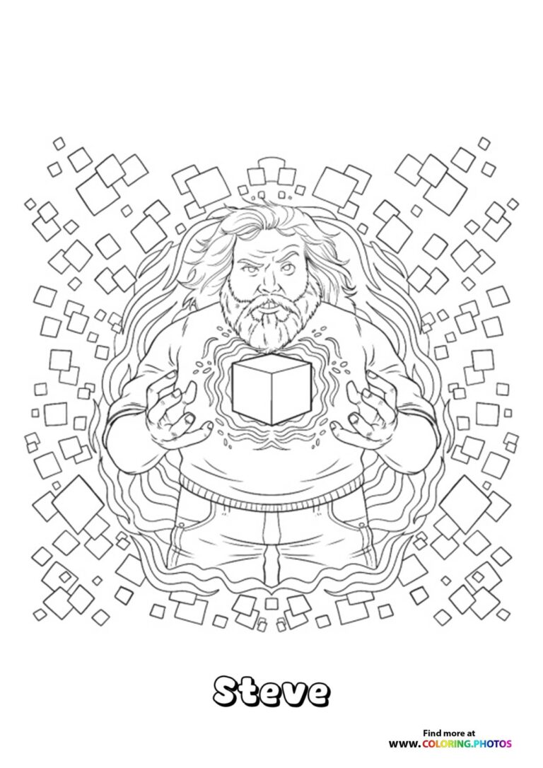 Steve from Minecraft movie - Coloring Pages for kids