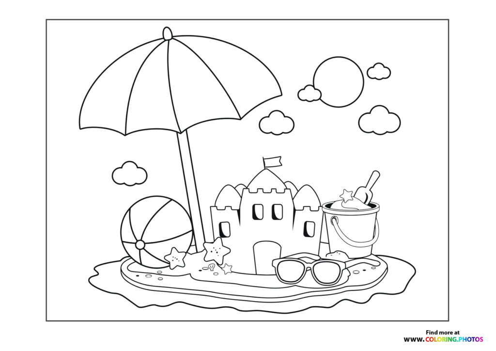 Summer Sand castle - Coloring Pages for kids
