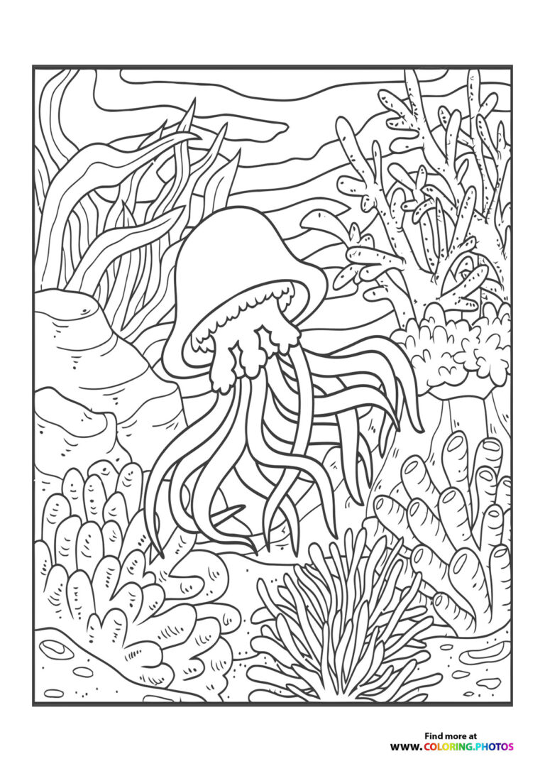 Summer sea Octopus - Coloring Pages for kids