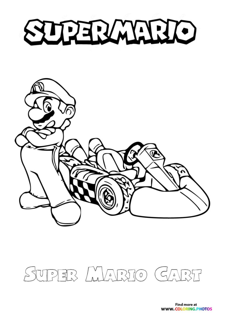 Super Mario cart - Coloring Pages for kids