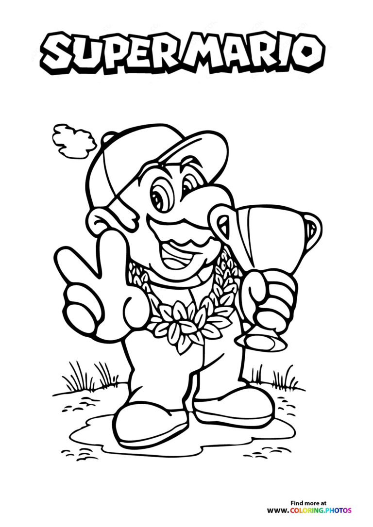 Super Mario - Coloring Pages for kids | 100% free print or download