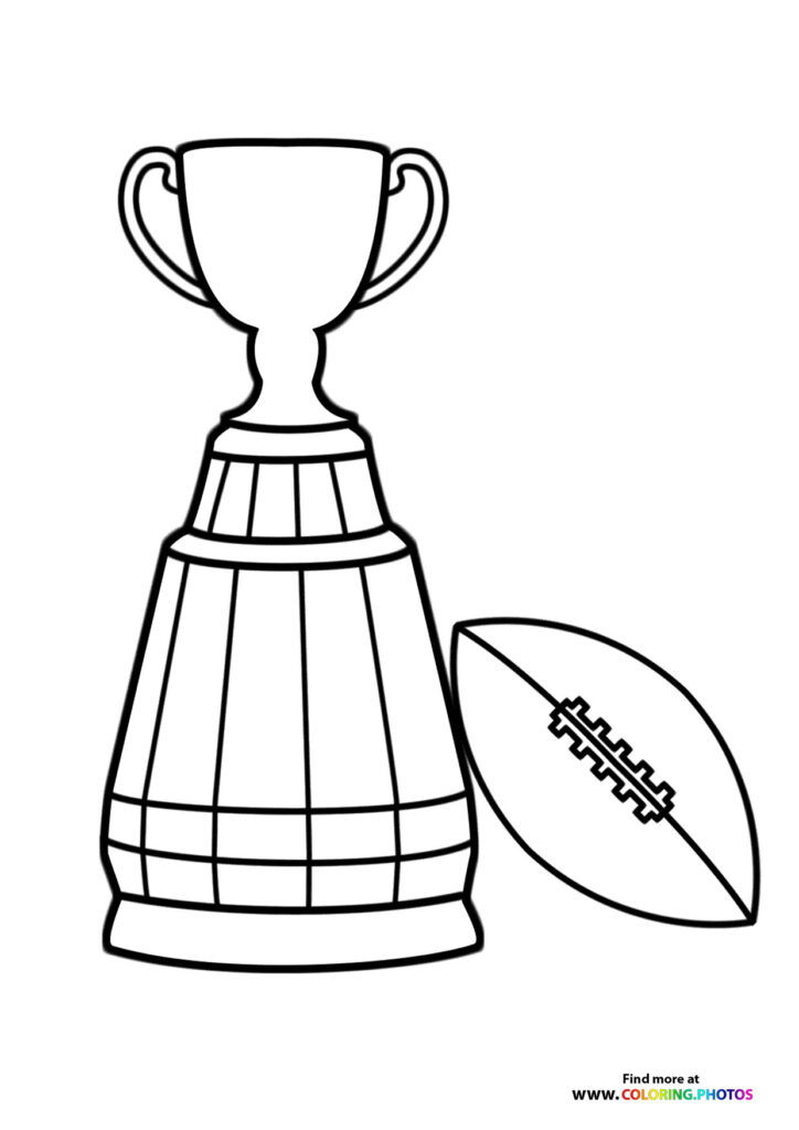 Super bowl trophy and football - Coloring Pages for kids