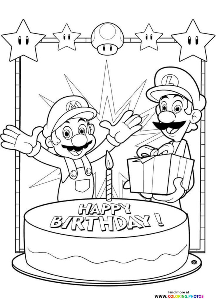 Cartoon birthdays - Coloring Pages for kids | Free print or download
