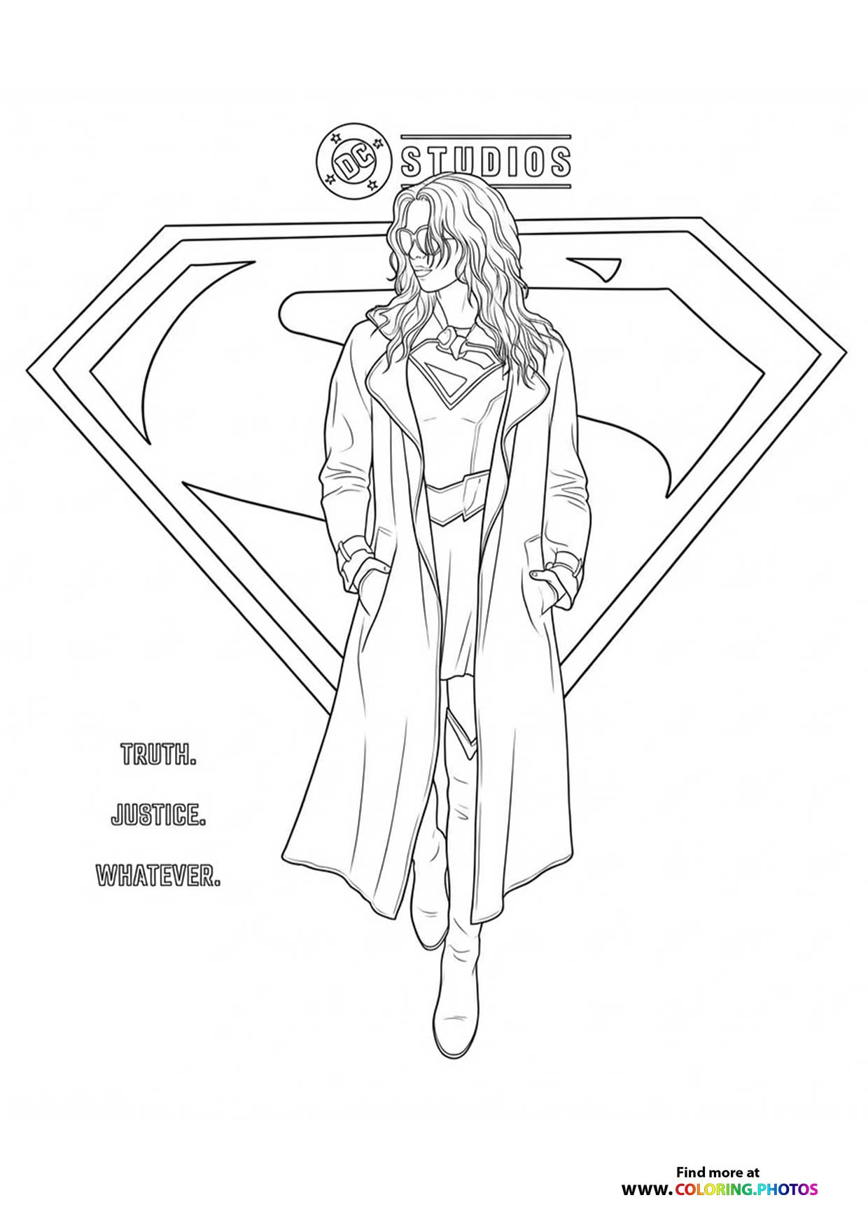 SuperGirl Poster - Coloring Pages for kids