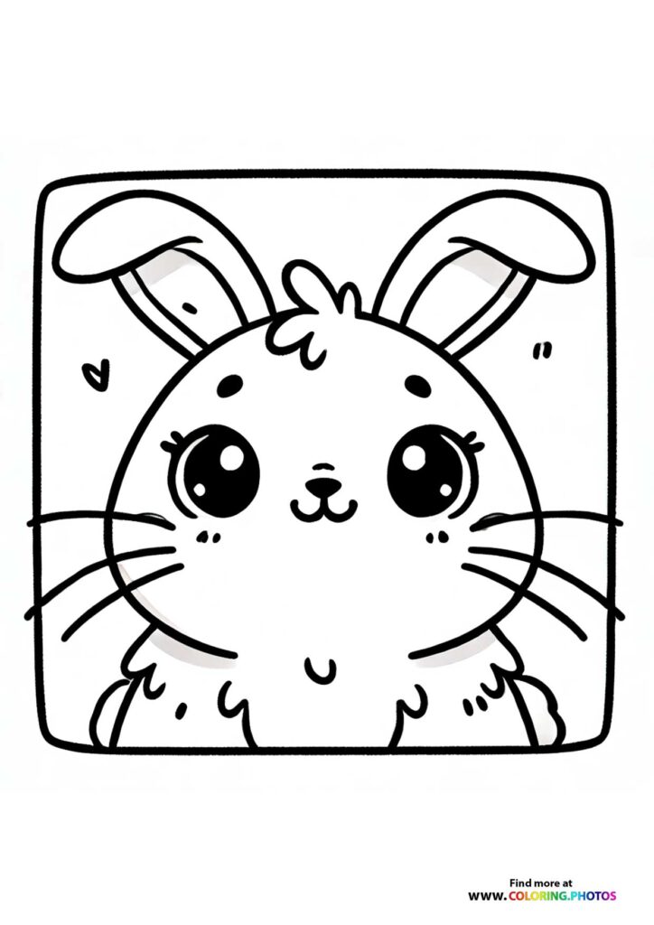 Bunny Rabbit Face Easter Mask Drawing Outline Animal Coloring Pages ...