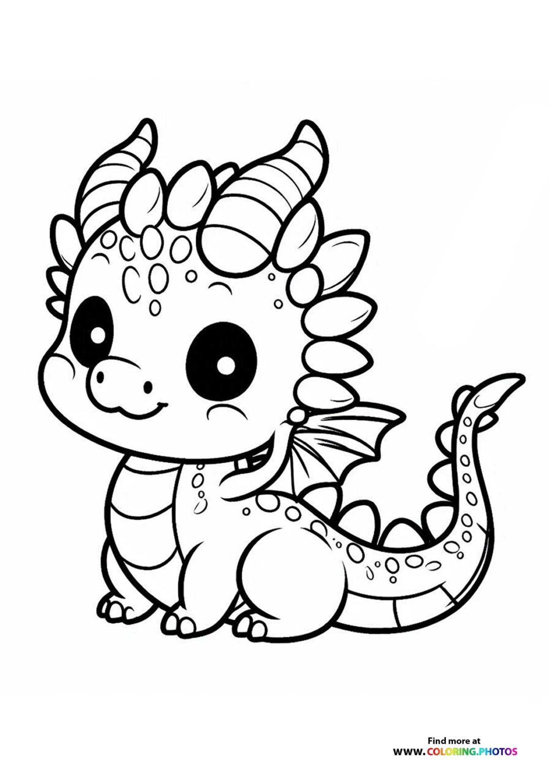 Sweet little dragon - Coloring Pages for kids