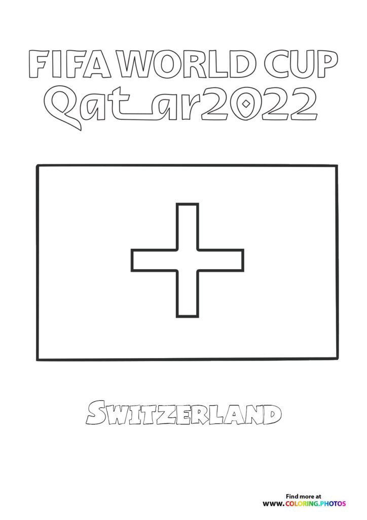 Switzerland World Cup flag - Coloring Pages for kids