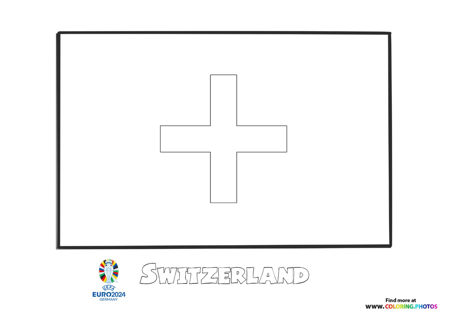 Switzerland flag Euro 2024 - Coloring Pages for kids
