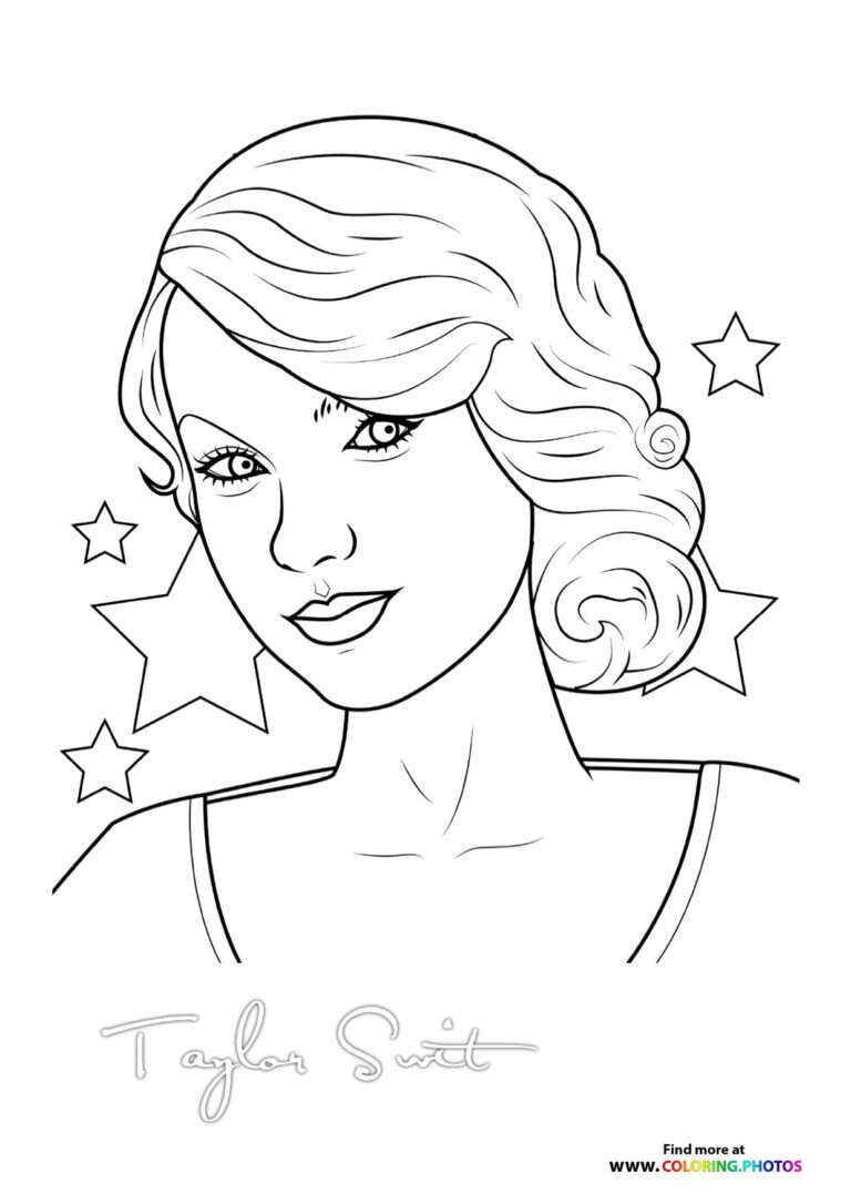 Taylor Swift portrait - Coloring Pages for kids