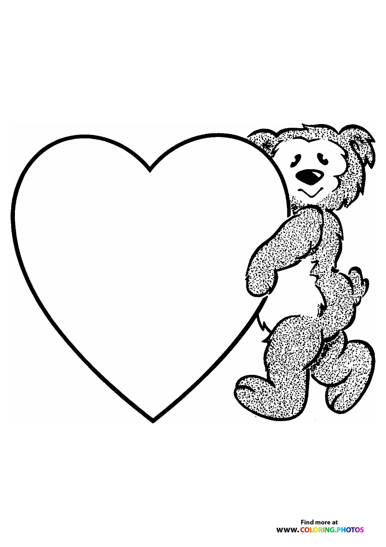 Printable Valentine Bear Coloring Pages Printable Teddy Bear Coloring ...
