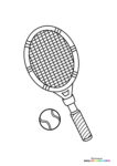 Tennis racket and ball - Coloring Pages for kids