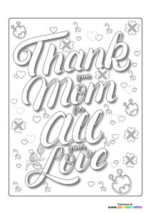 Thank you Mom - Coloring Pages for kids