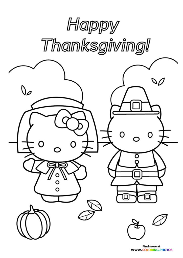 Hello Kitty with flower - Coloring Pages for kids