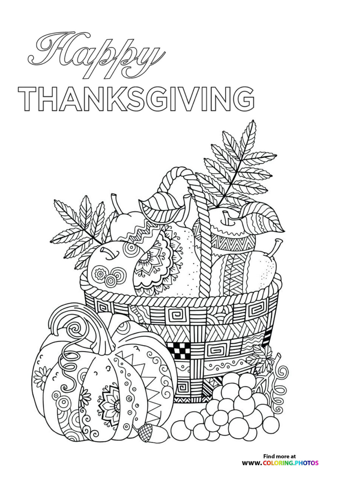 Thanksgiving coloring pages | Free and easy print or download printables