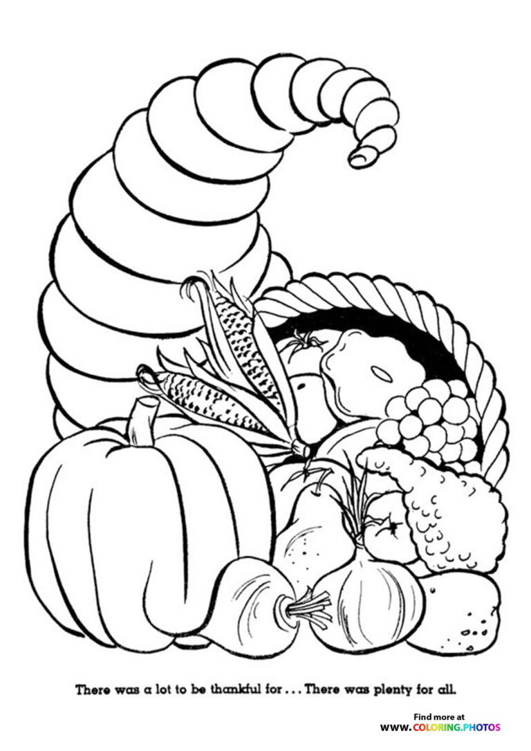 Thanksgiving day cornucopia - Coloring Pages for kids