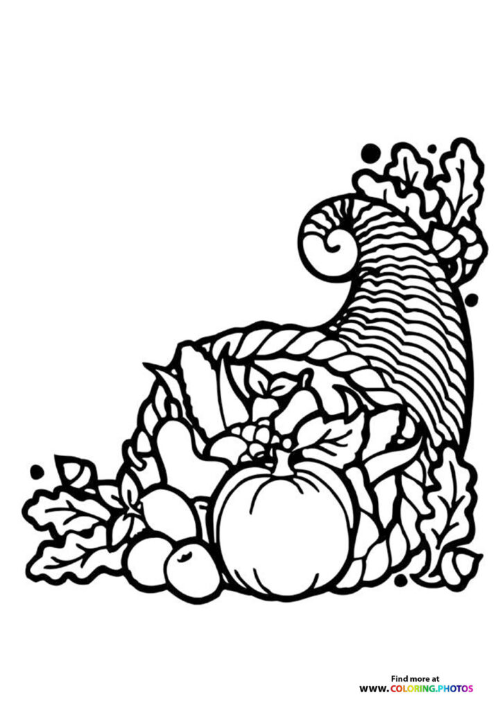 Thanksgiving cornucopia - Coloring Pages for kids