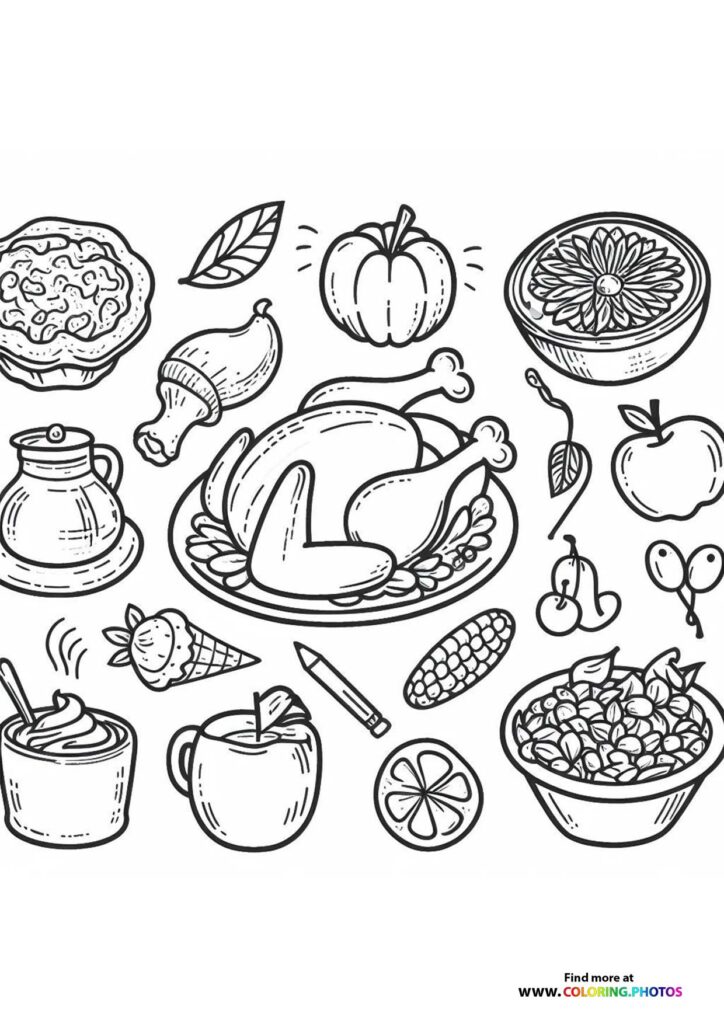 Food - Coloring Pages for kids | Free print or download