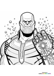 Thanos with Infinity Gauntlet - Coloring Pages for kids