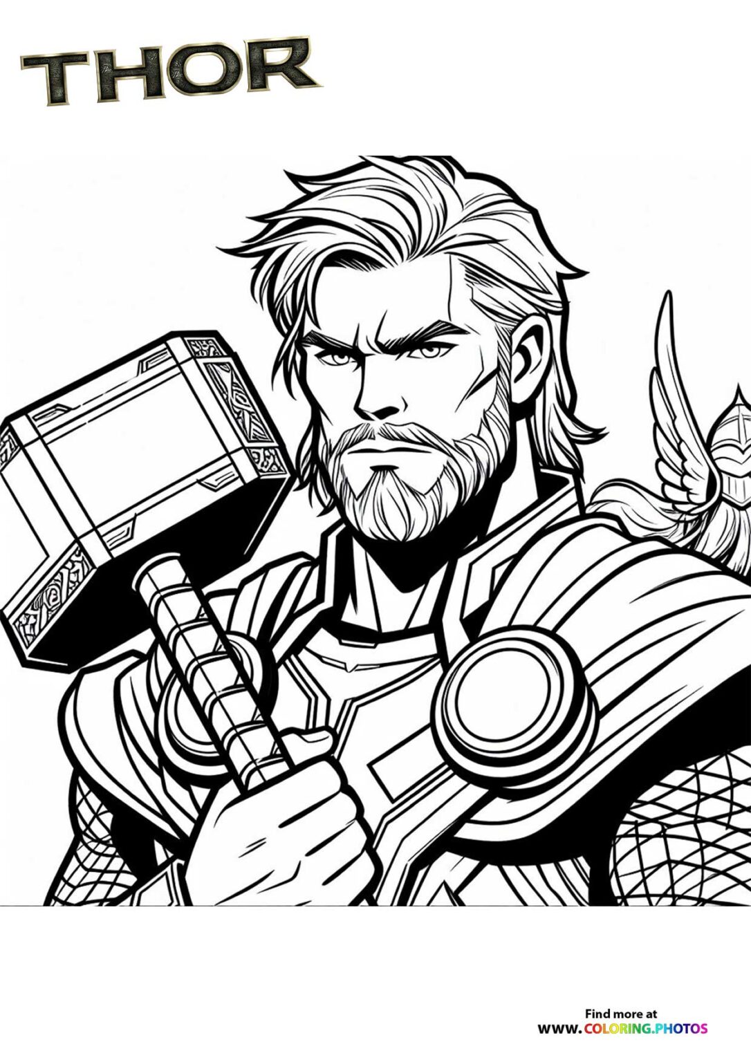 Thor - Coloring Pages for kids - Free and easy print or download!