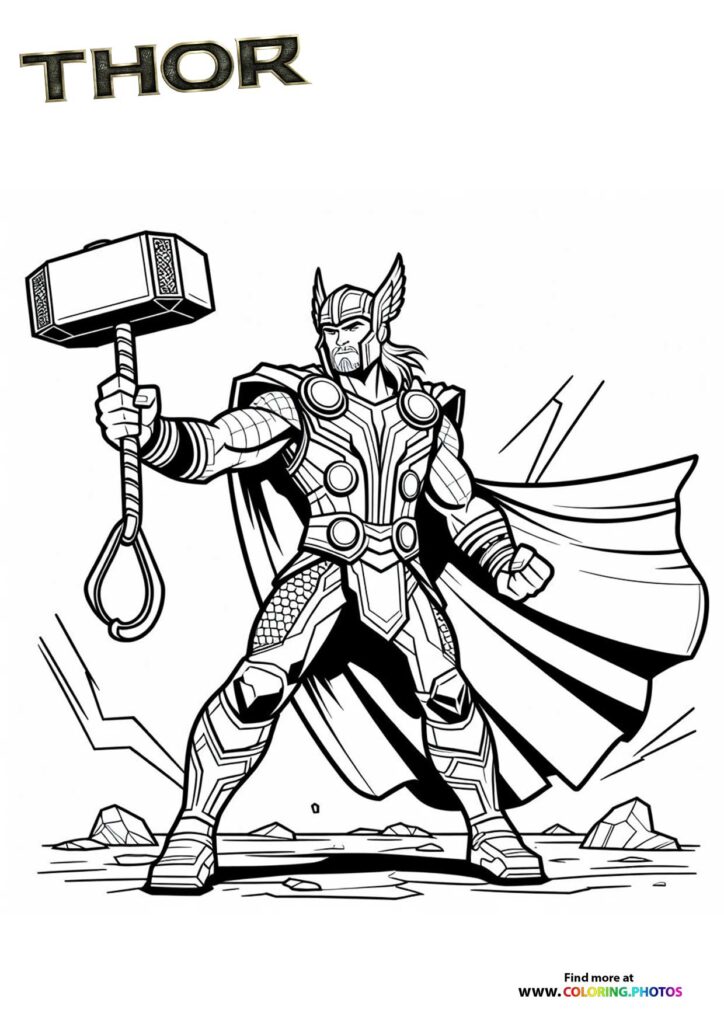 Thor - Coloring Pages for kids - Free and easy print or download!