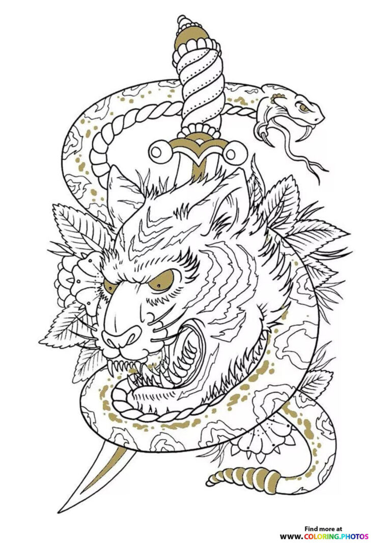 Tattoos - Adult coloring pages | Free and easy printable pages or download