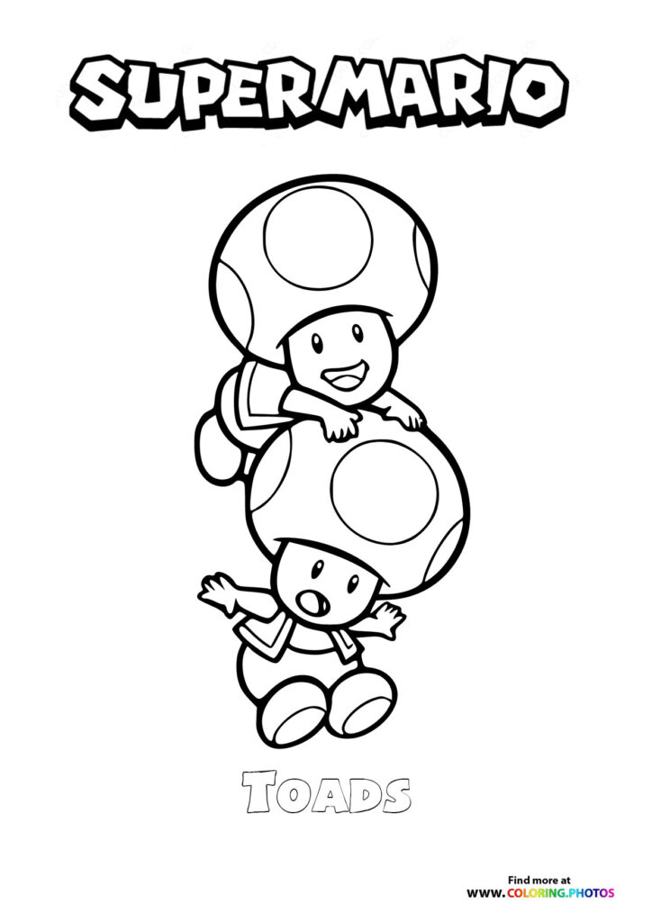 Toads from Super Mario - Coloring Pages for kids