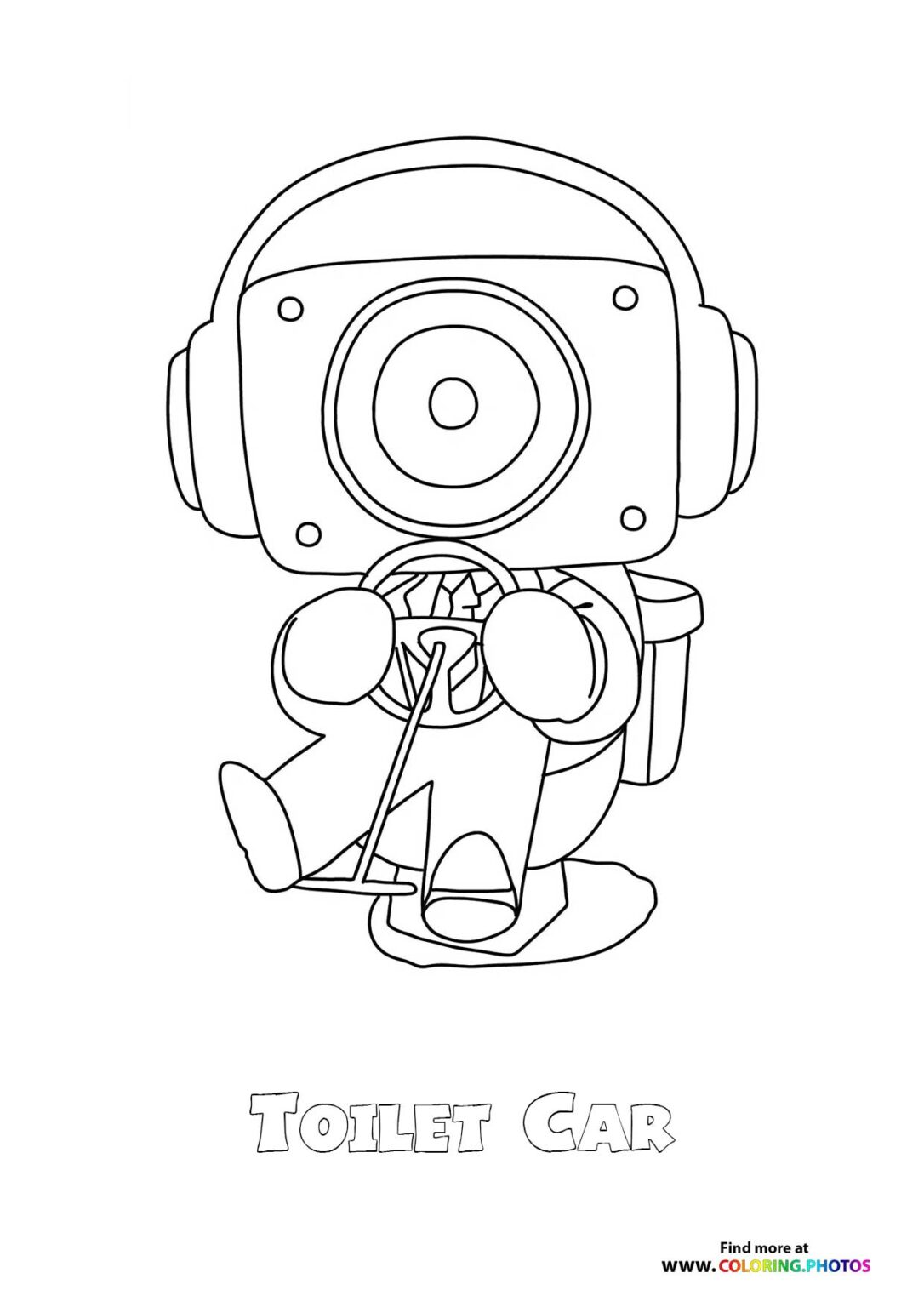 Toilet Car from Skibidi Toilet - Coloring Pages for kids
