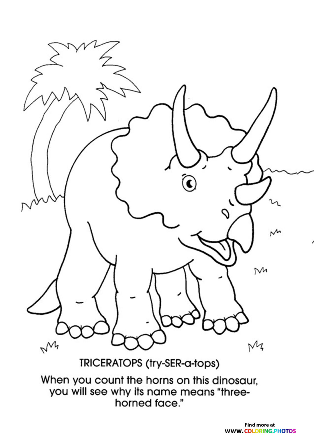 Triceratops - Coloring Pages for kids