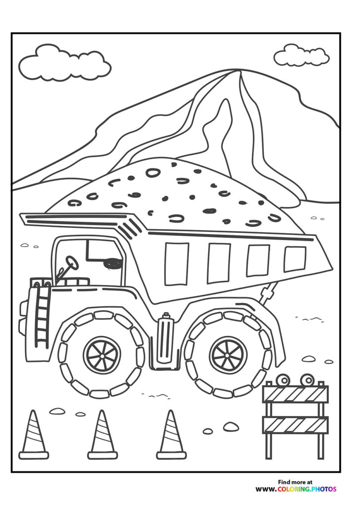 Truck hauling dirt - Coloring Pages for kids