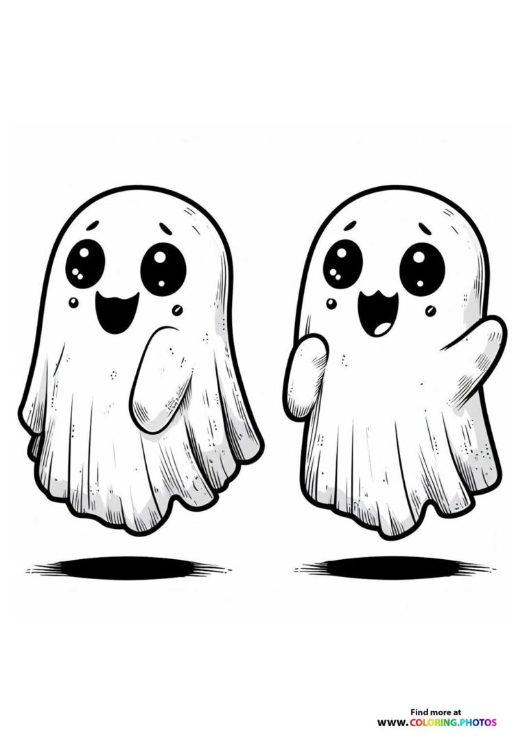 Halloween ghosts - Coloring Pages for kids | Free print or download