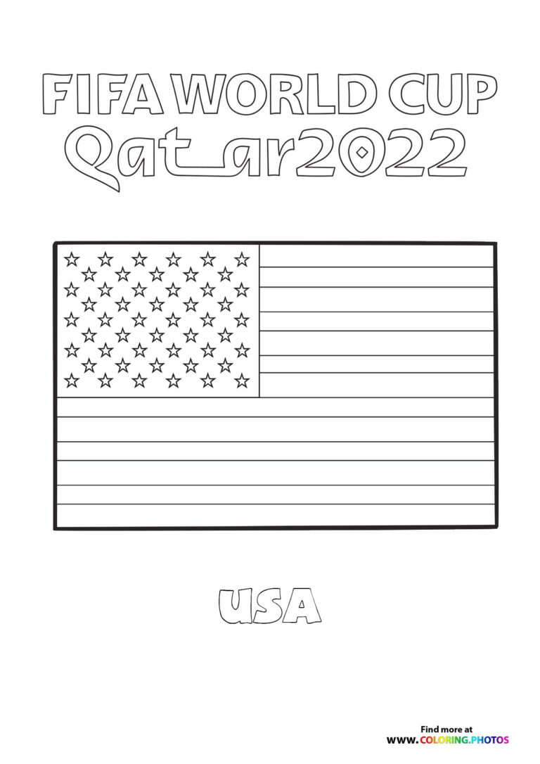 USA World Cup flag - Coloring Pages for kids