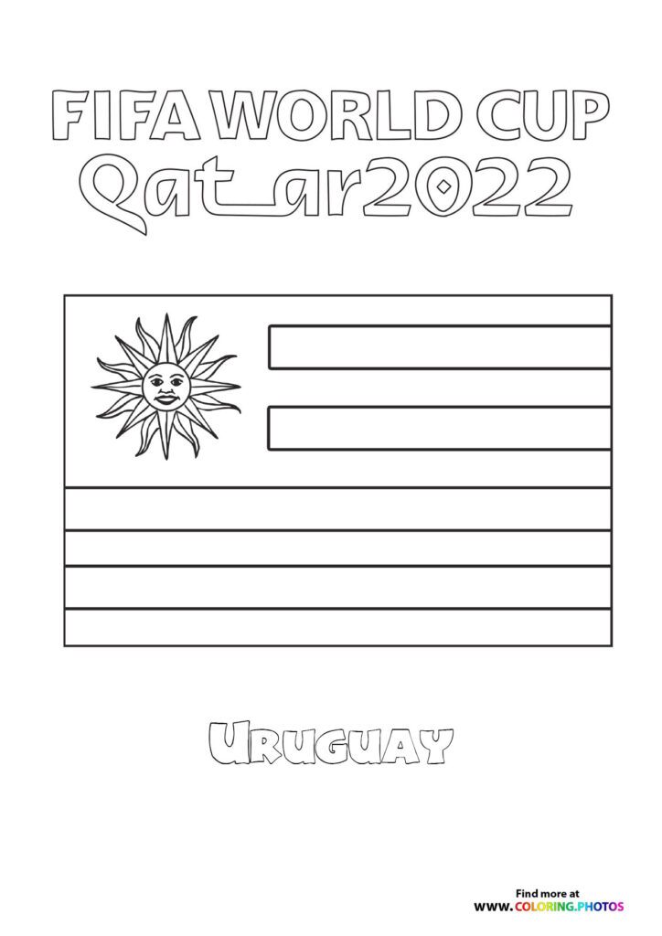 Uruguay World Cup flag - Coloring Pages for kids