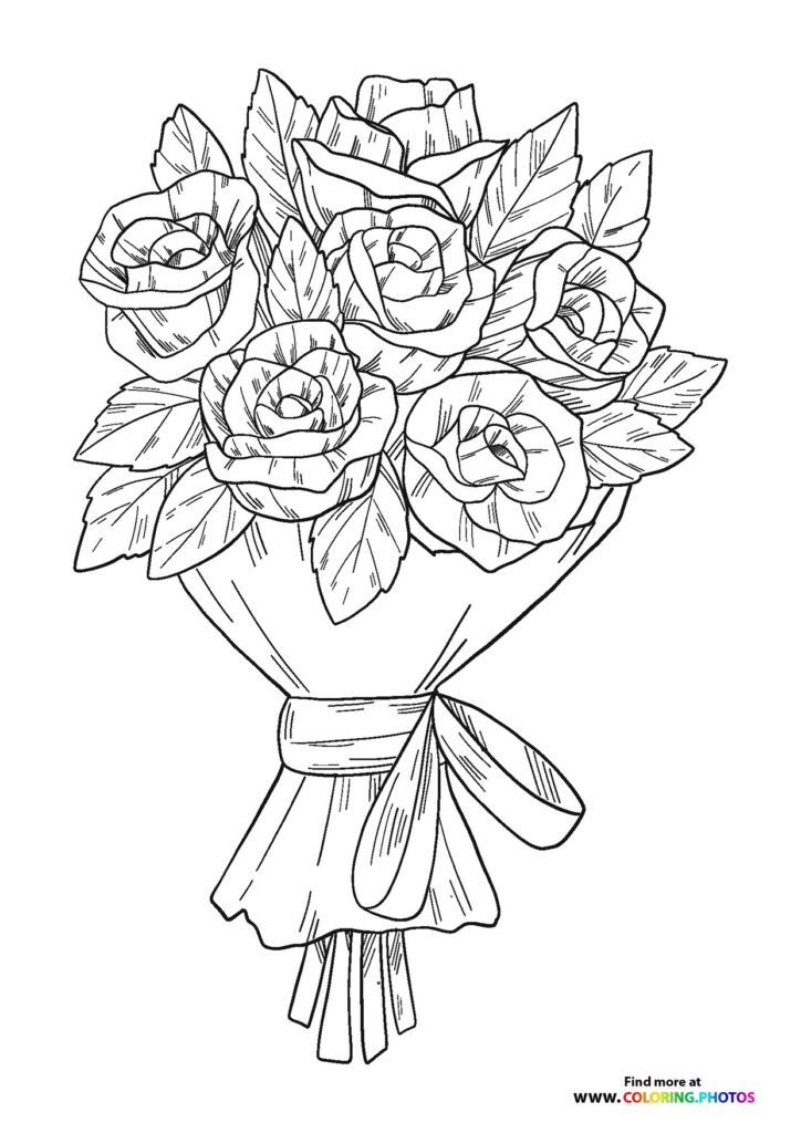Valentines flowers - Coloring Pages for kids | Free and easy print