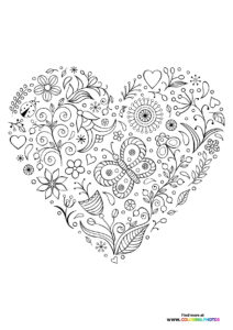 Valentines theme mandala - Coloring Pages for kids