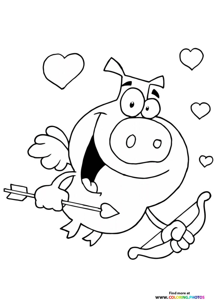 Valentines Cupid - Coloring Pages for kids | Free and easy printables
