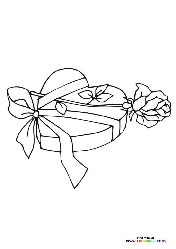 Valentines day hearth gift - Coloring Pages for kids