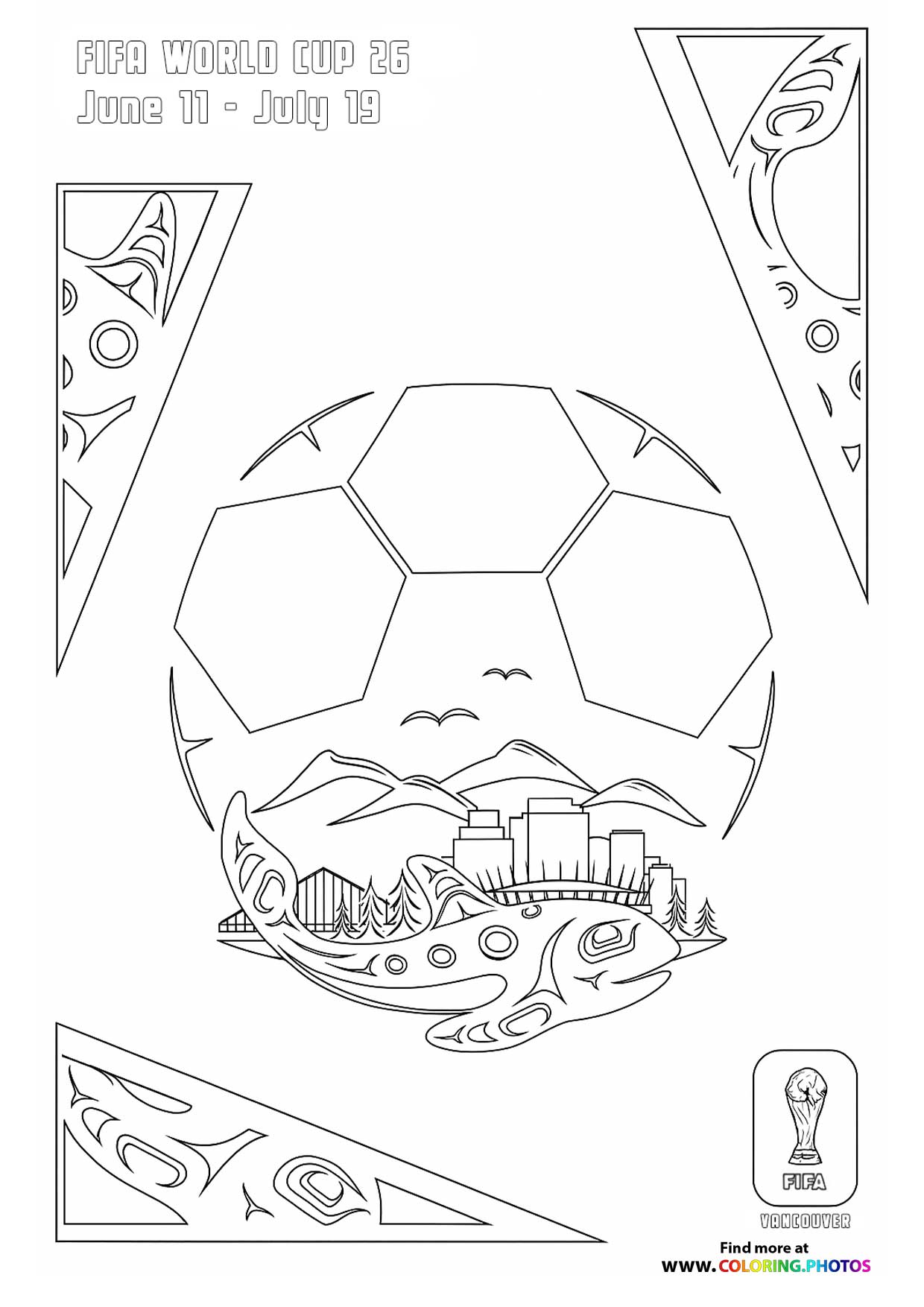 Vancouver FIFA 2026 - Coloring Pages for kids