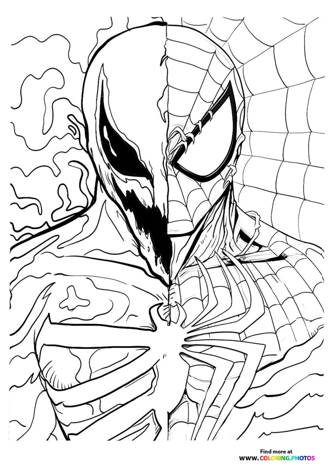 Venom transforming - Coloring Pages for kids