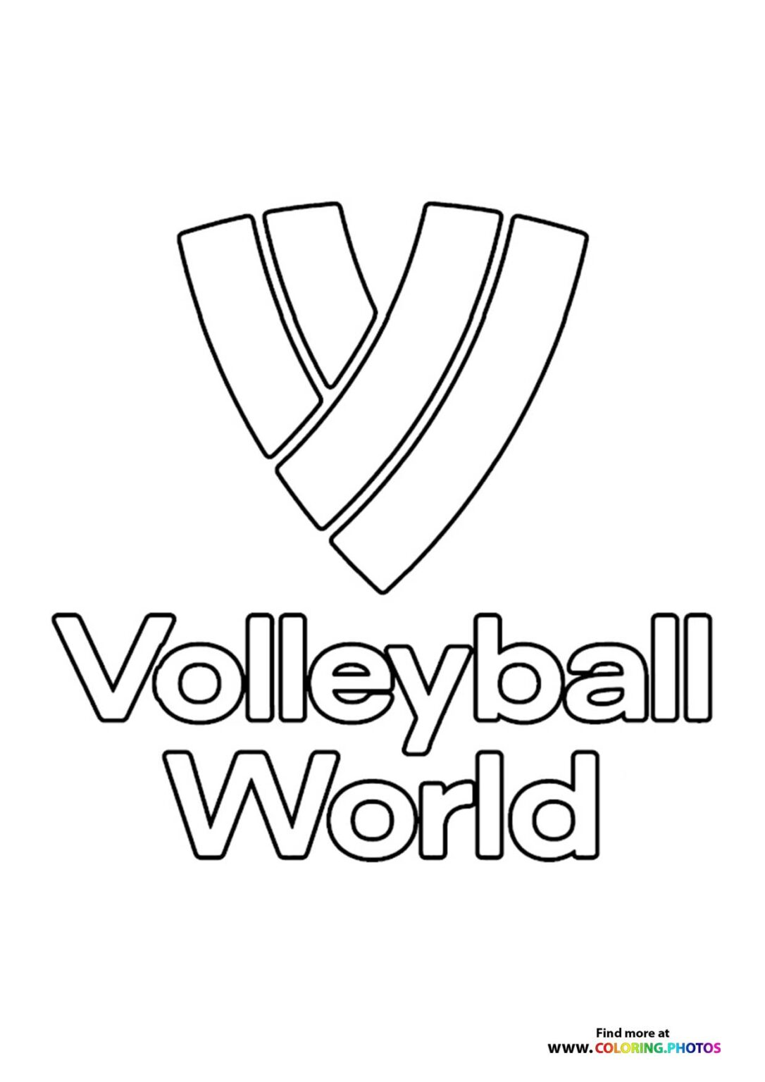 Volleyball World logo - Coloring Pages for kids