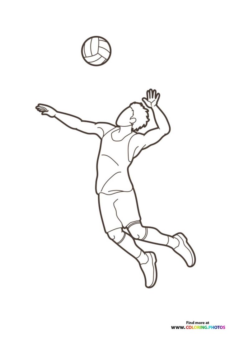 Volleyball smash - Coloring Pages for kids
