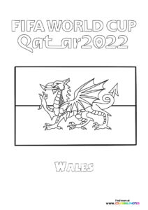 Wales World Cup flag - Coloring Pages for kids