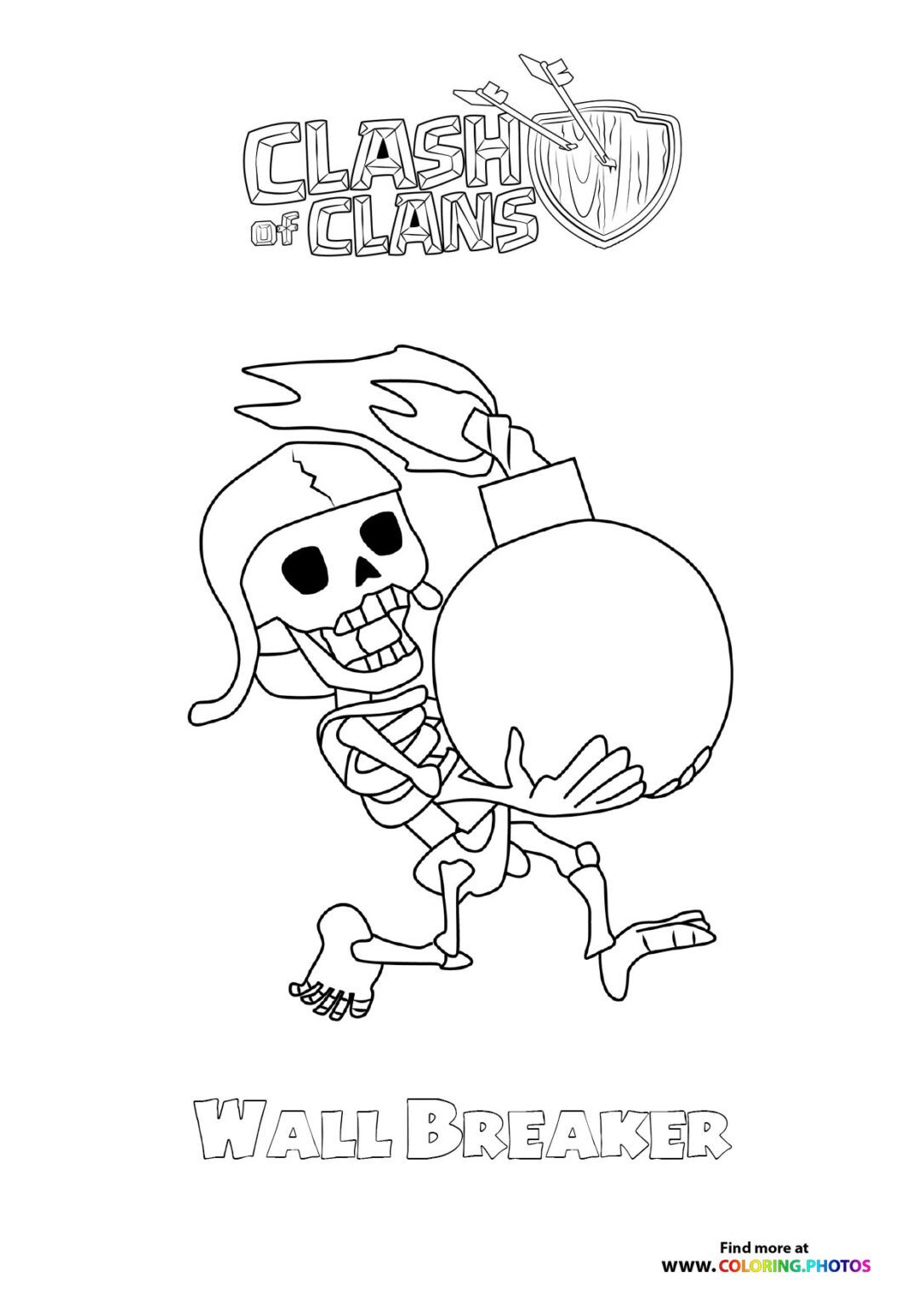 Barbarian with sword from Clash of Clans - Coloring Pages for kids