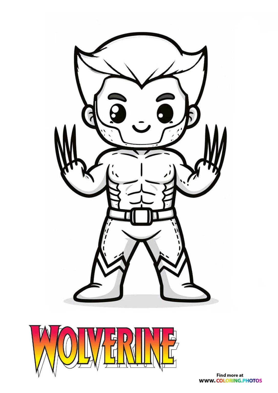 Wolverine showing his claws - Coloring Pages for kids