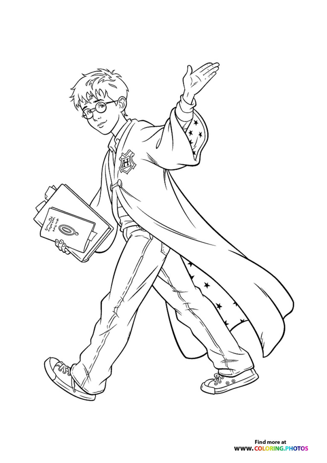 Ron draging Barney - Coloring Pages for kids