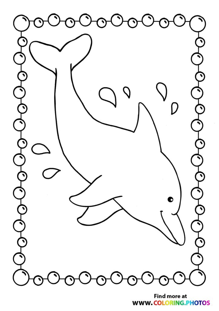 Dolphin jumping in the air - Coloring Pages for kids